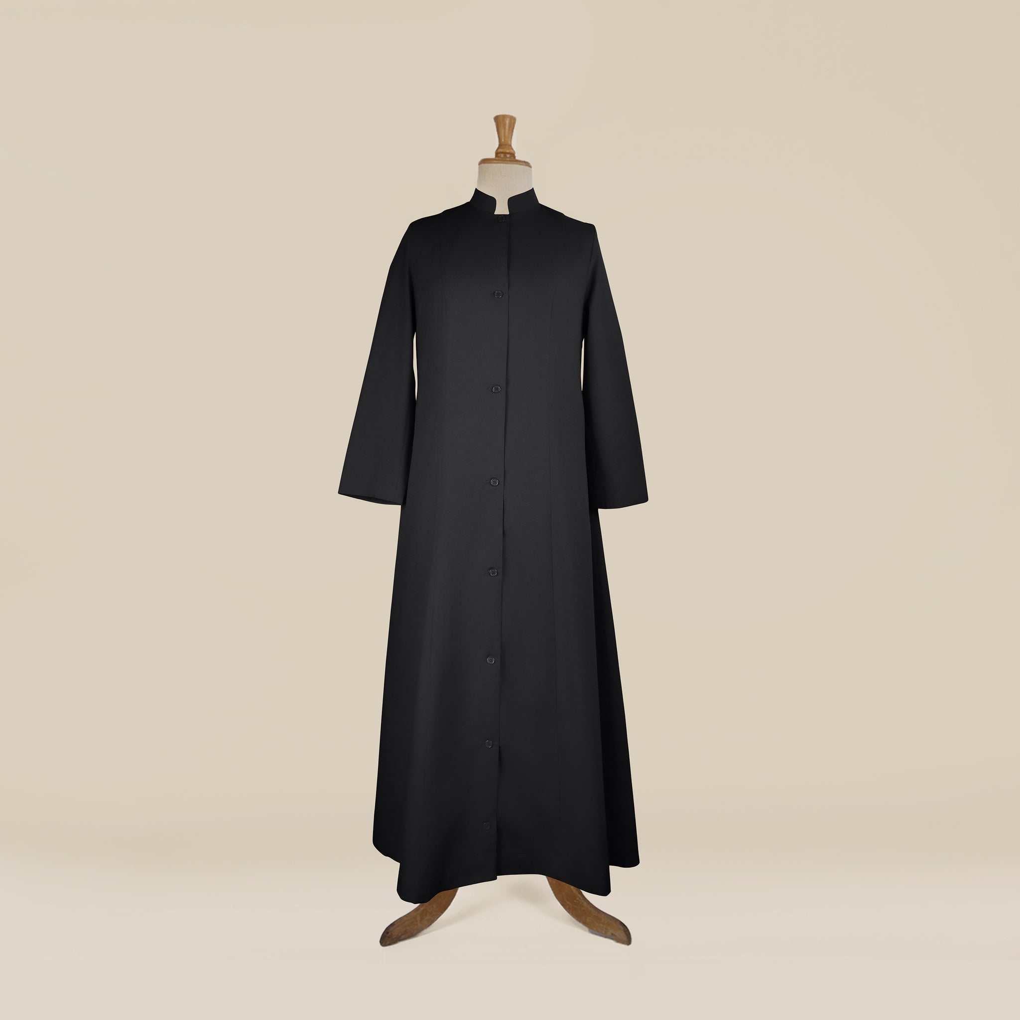 Women's Black Choir Cassock - Single-breasted